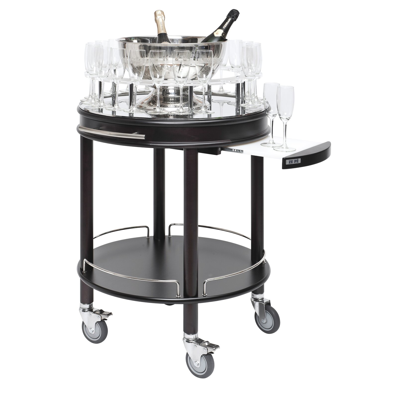 ROMA ROUND champagne & liquor trolley | Ze Pé